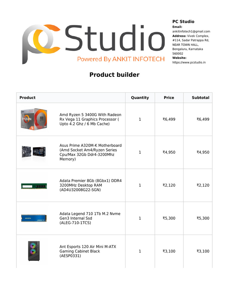 Product Builder | PDF | Computer Hardware | Office Equipment