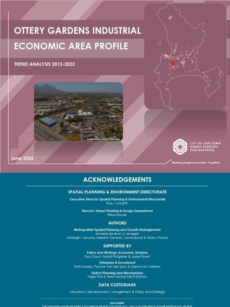Cape Town Ottery Economic Area Profile | PDF | Policy | Macroeconomics