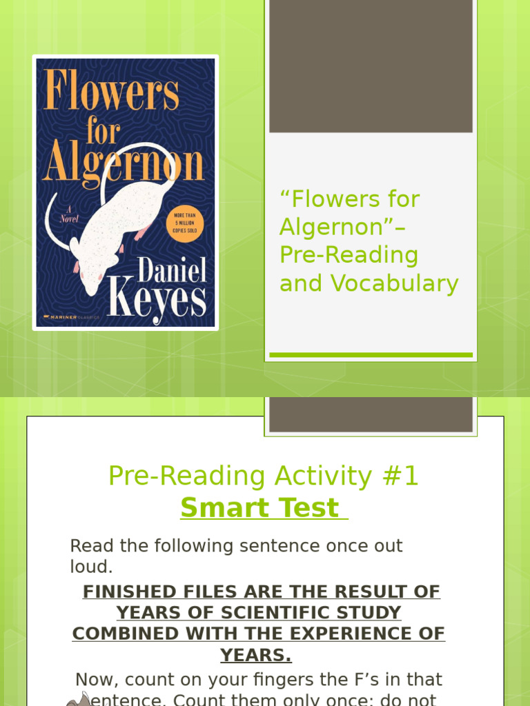 Flowers For Algernon Pre-Reading Activity | PDF