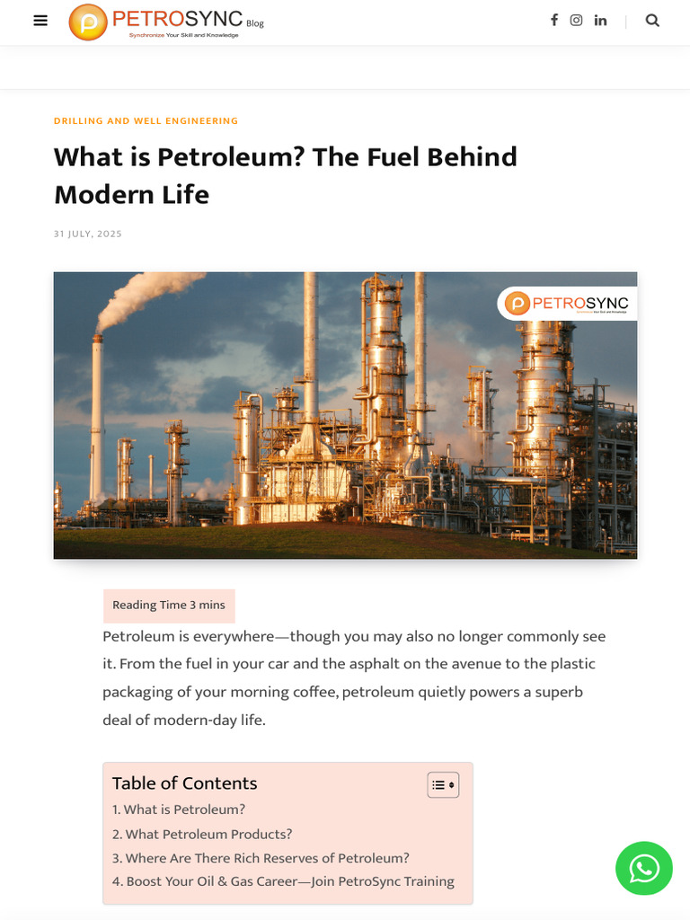 What Is Petroleum? The Fuel Behind Modern Life: Drilling and Well ...