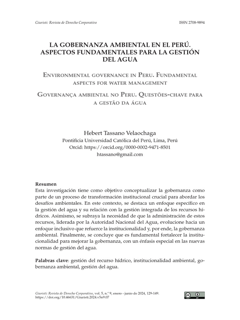 La Gobernanza Ambiental en El Peru Aspectos Fundam | PDF ...