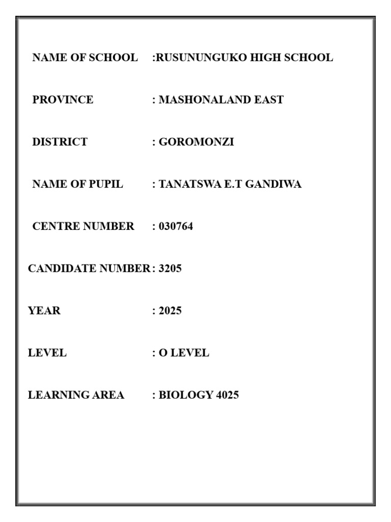 Bio Cover Page | PDF