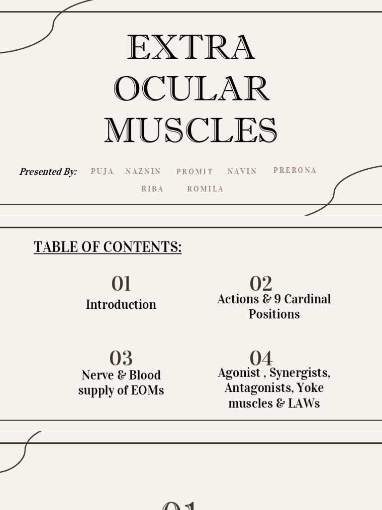 Extraocular Muscles Overview and Functions | PDF | Facial Features ...