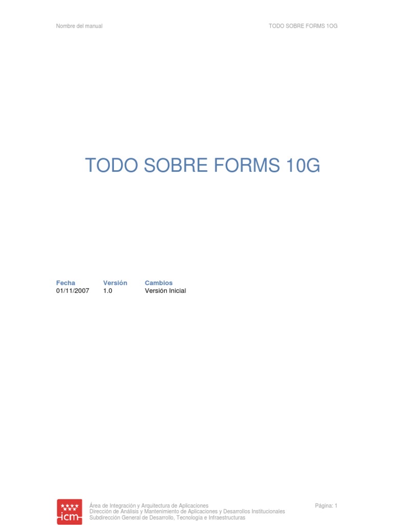 Guía Completa de Forms 10g | PDF | Tabla (base de datos) | Red mundial
