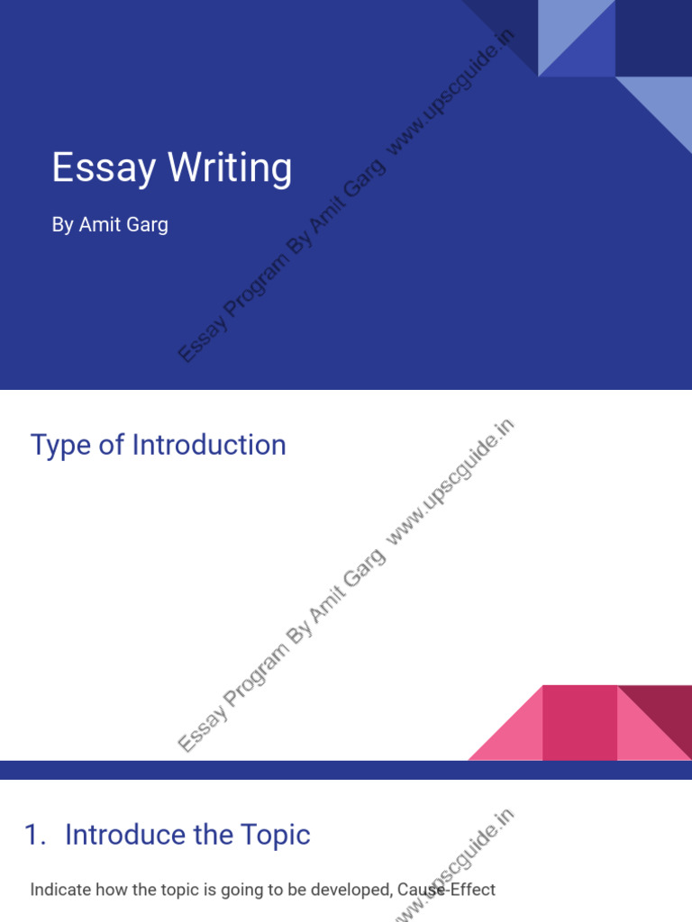 Essay Writing by Amit Garg - Watermark | PDF