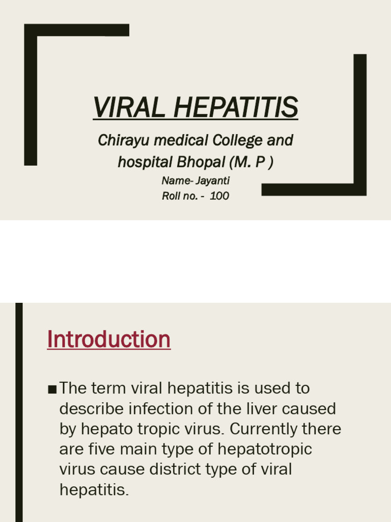Overview of Viral Hepatitis Types | PDF