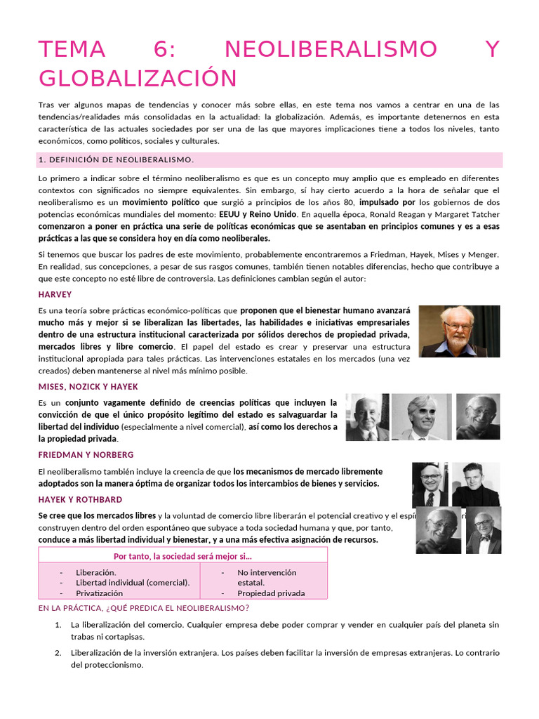 Neoliberalismo y Globalización: Impactos Clave | PDF | Neoliberalismo ...