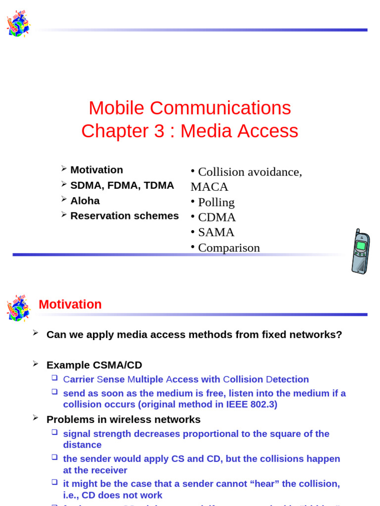 Media Access Techniques in Mobile Networks | PDF | Channel Access ...