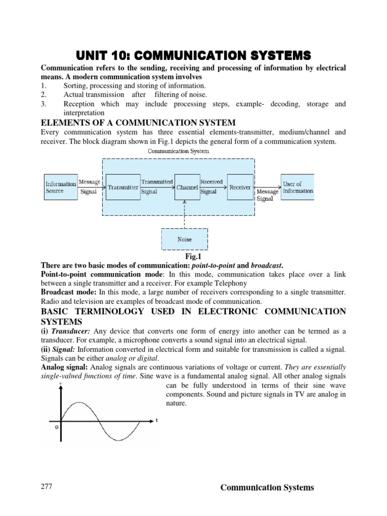 Overview of Communication Systems | PDF | Radio Propagation ...