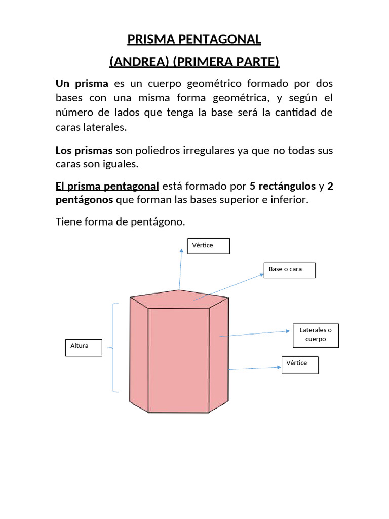 Prisma Pentagonal - Partes Repartidas 2 | PDF | Geometría | Geometría ...