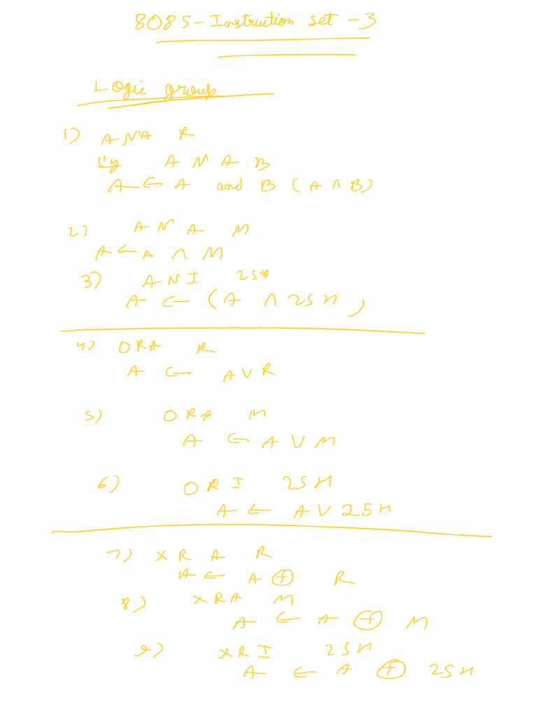 8085 - Instruction Set - 3 | PDF
