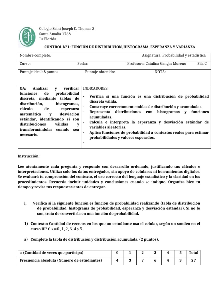 Análisis de Funciones de Probabilidad | PDF | Valor esperado ...