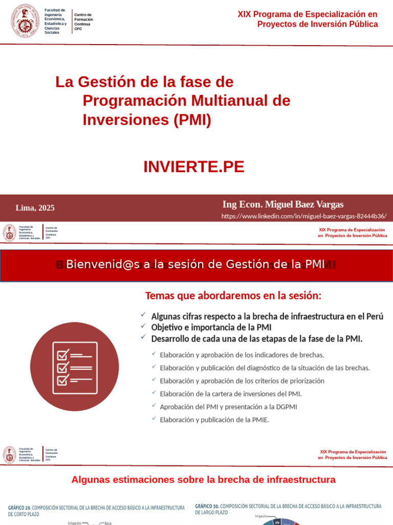 SESIÓN PMI 2025 AGOSTO UNI 24.08.2025 | PDF | Infraestructura | Banco ...