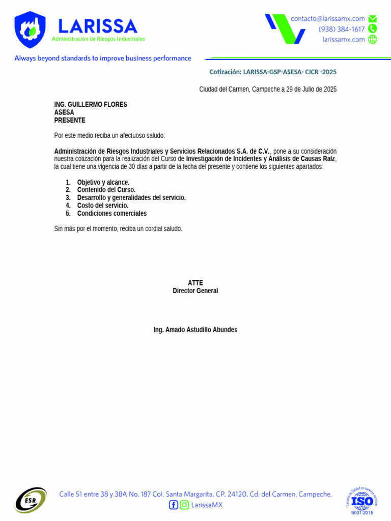 Larissa GSP 2025 Icr Asesa | PDF | Business