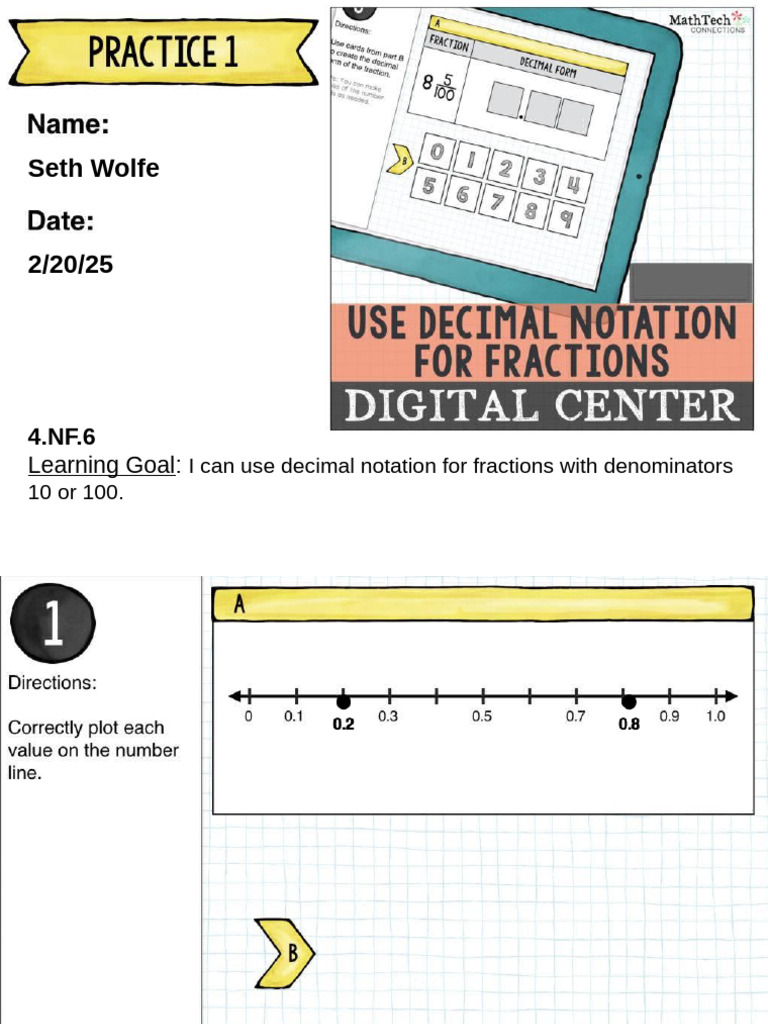 Convert Decimals To Fractions - Practice 1 | PDF