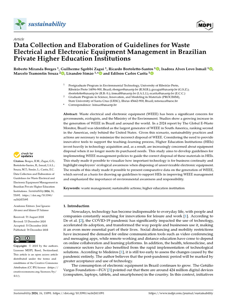 WEEE Management Guidelines for Brazilian HEIs | PDF | Electronic Waste ...