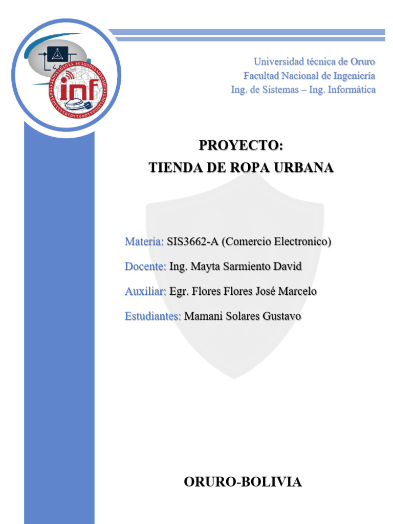 Tienda de Ropa Urbana en Oruro: Proyecto E-commerce | PDF | Las compras ...