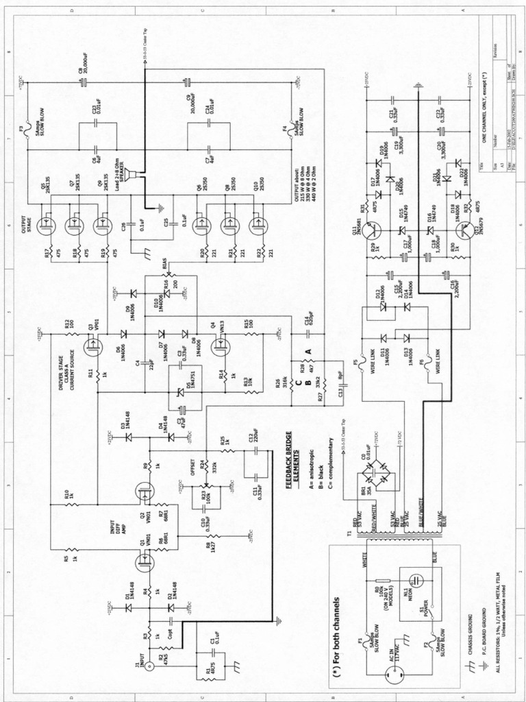 Acoustat TNT-200 Schematic | PDF | Electricity | Electrical Engineering