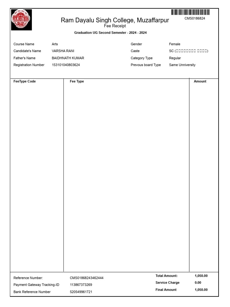 Application Receipt Report | PDF