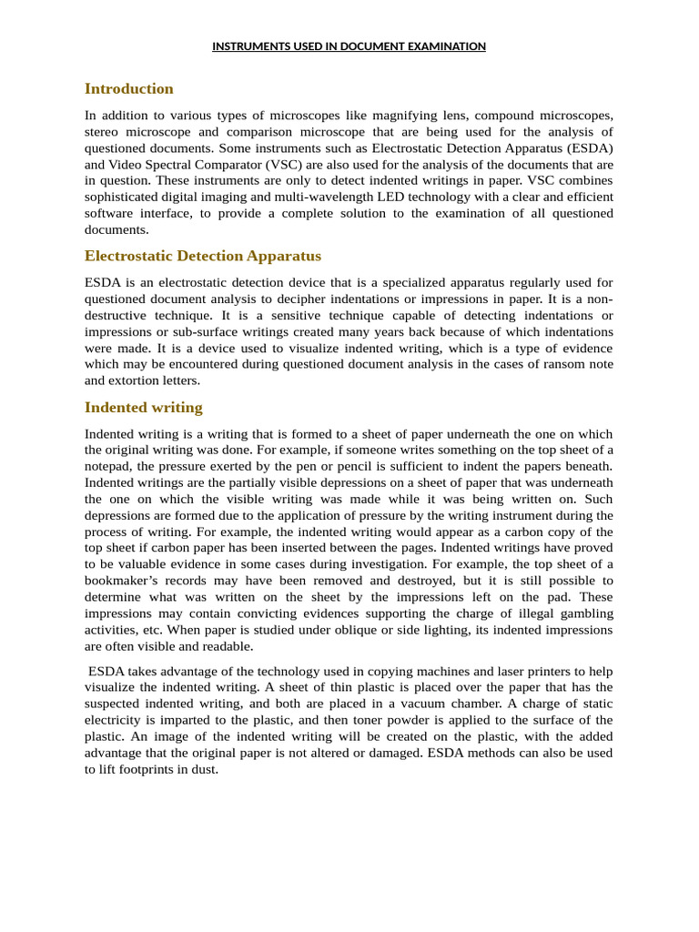 Instruments Used in Questioned Document | PDF | Ultraviolet | Optics