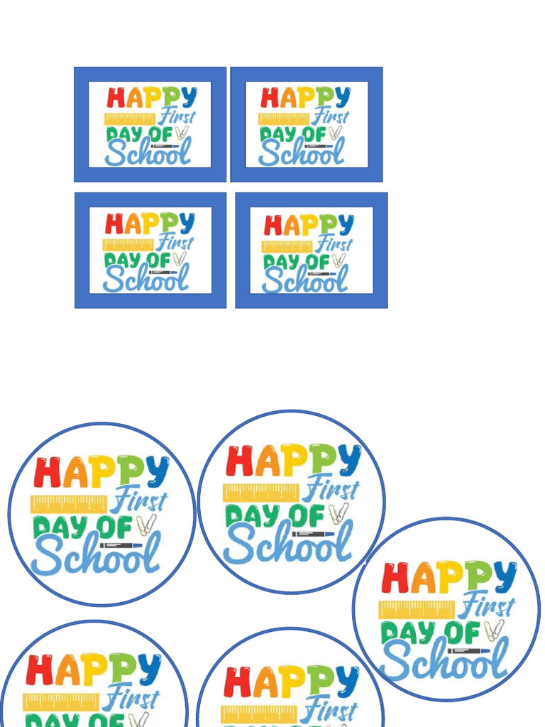Fisrt Day of School Badges | PDF