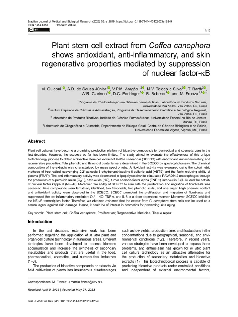 Braz J Med Biol Res 2023-56e-12849 | PDF | Nf κb | Reactive Oxygen Species