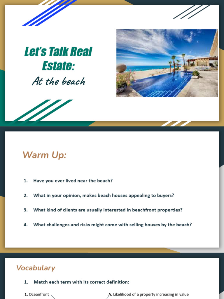 Let's Talk Real Estate - at The Beach | PDF | Beach