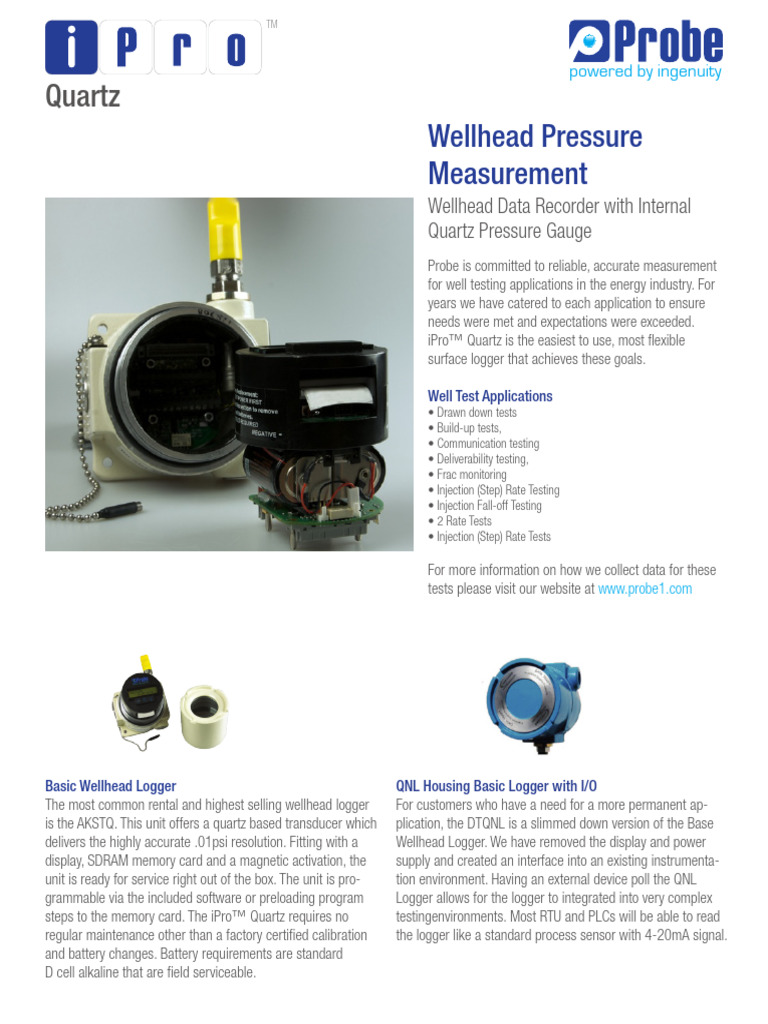 Probe i Pro Quartz Brochure | PDF | Instrumentation | Computing