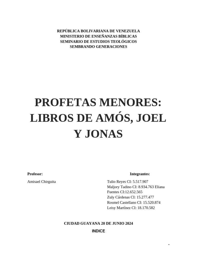 Libros de Los Profetas Menores Amos Joel Jonas | PDF | Nevi'im