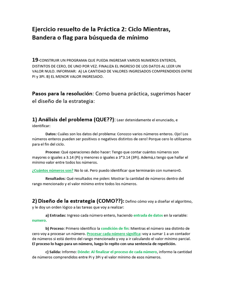Ejemplo de Resolución 4 (Minimo) | PDF | Algoritmos | Entero