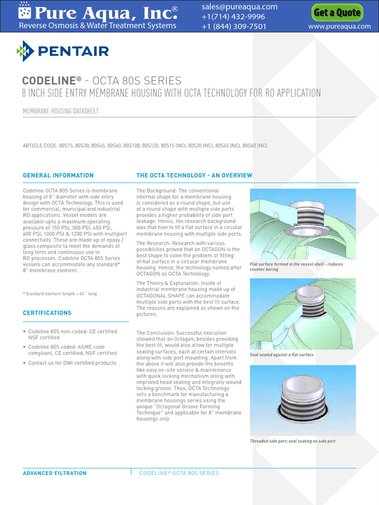Codeline 80s Membrane Housings | PDF | Membrane | Materials