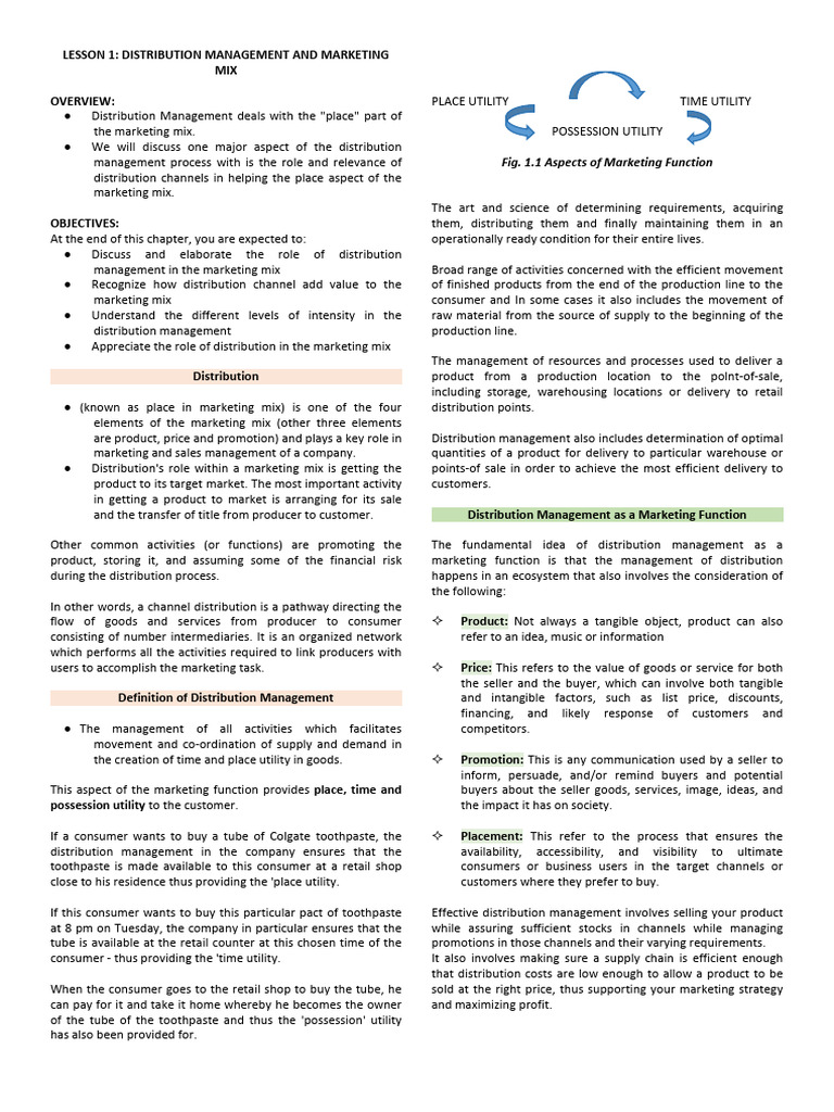 Distribution Management in Marketing Mix | PDF | Marketing | Retail