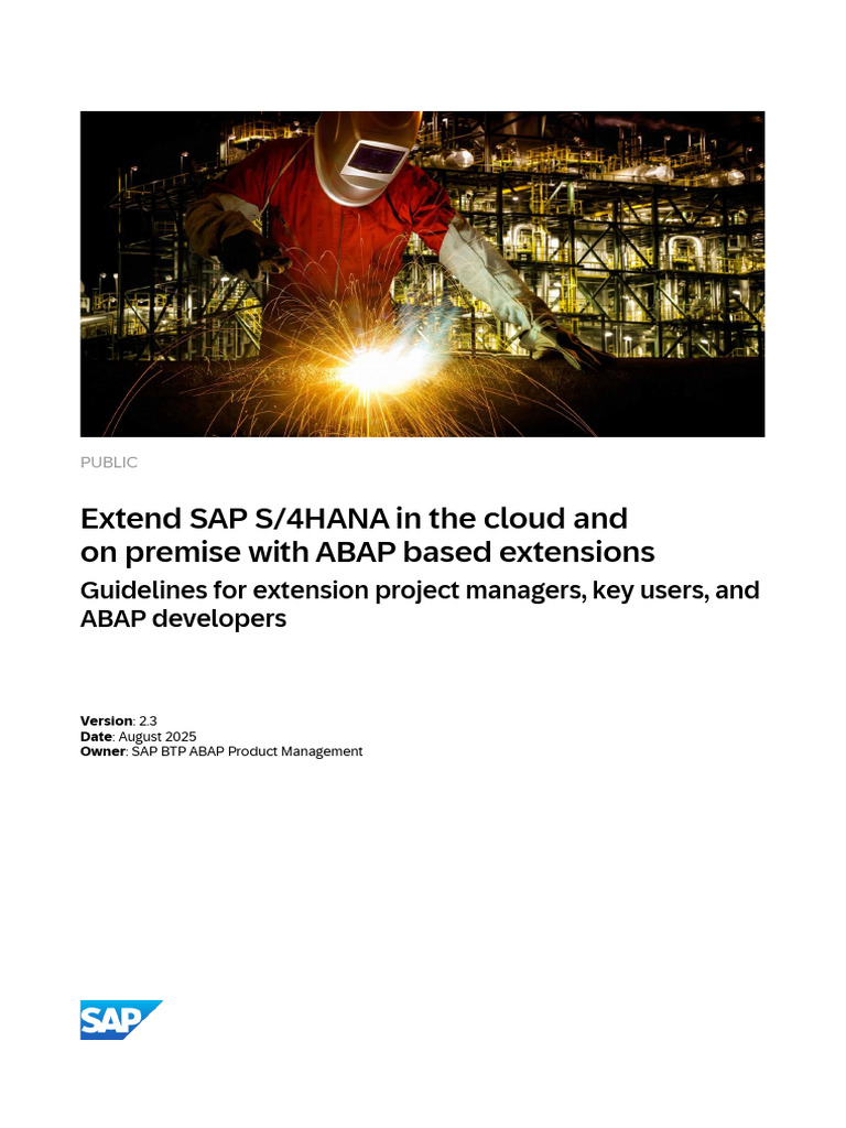 Extend SAP S_4HANA in the cloud and on premise with ABAP based extensions (1) | PDF | Cloud ...