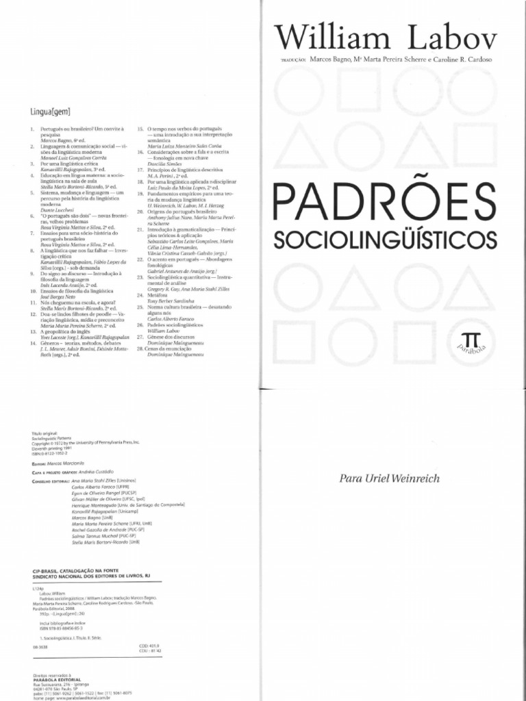 Padrões Sociolingüísticos de Labov | PDF | Sociologia | Linguística