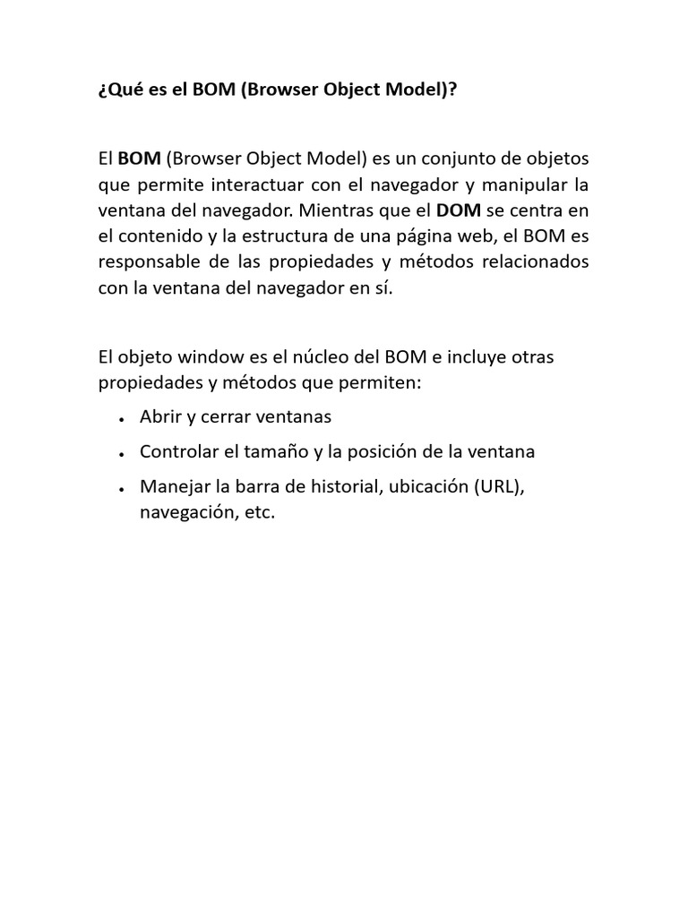 Introducción Al Bom En Programación Pdf Ventana Informática