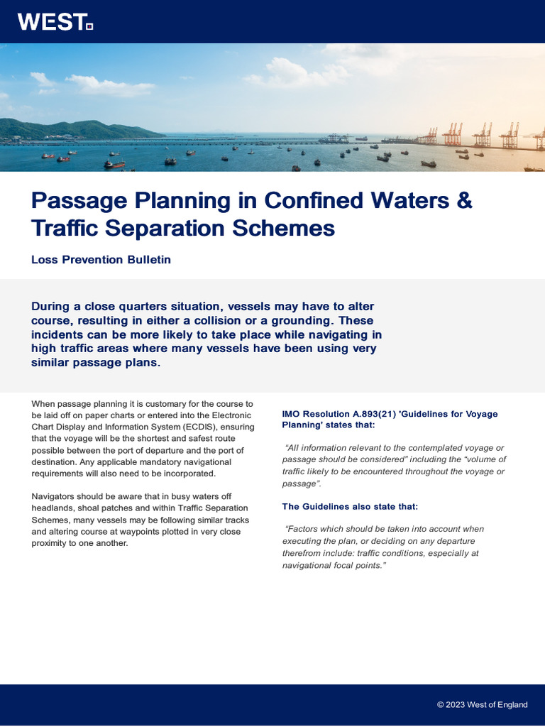 Passage Planning in Confined Waters and Traffic Se | PDF | Navigation