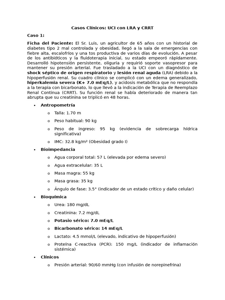 UCI: LRA y CRRT en Pacientes Críticos | PDF | Especialidades Medicas ...