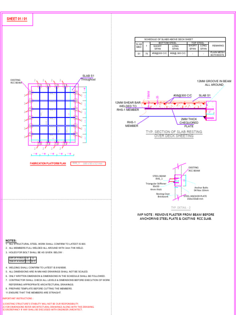r0 STR Fabrication Platform Slab 09.12.2023 Tapadiya Park | PDF | Structural Engineering