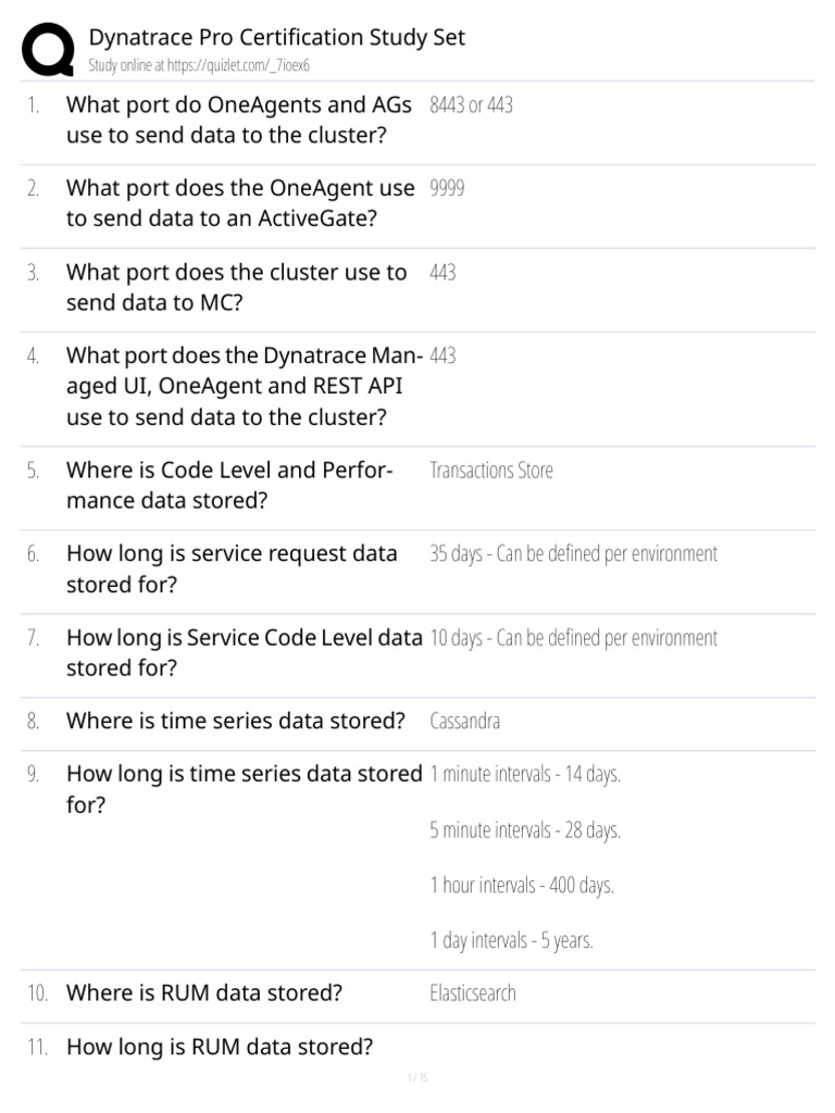 Dynatrace Pro Certification Study Set | PDF | Information Technology ...