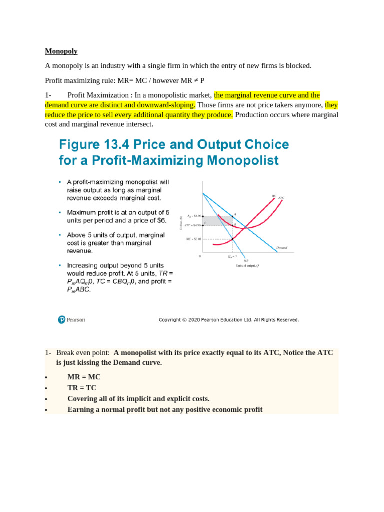 Understanding Monopoly Profit Maximization | PDF