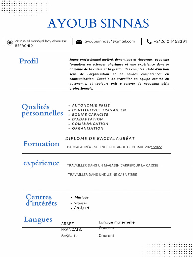 Copie de CV Professionnel Simple Et Minimaliste Blanc Et Noir (3).Pdf_20250430_051143_0000 | PDF