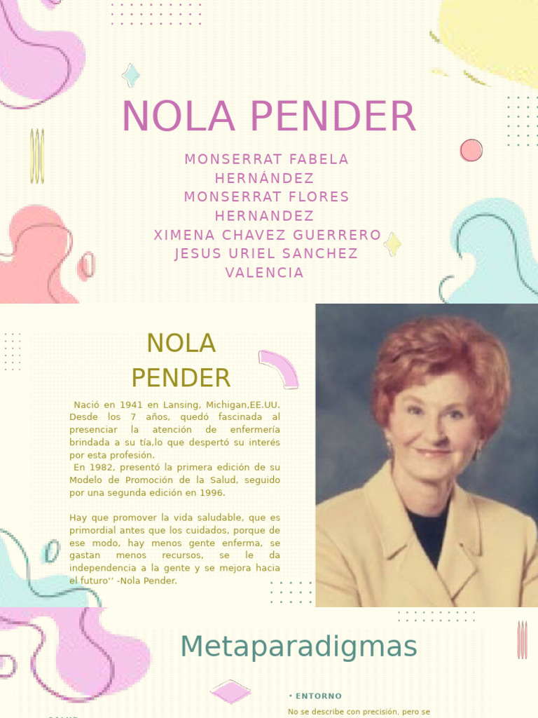 Modelo de Promoción de la Salud de Nola Pender | PDF | Comportamiento ...