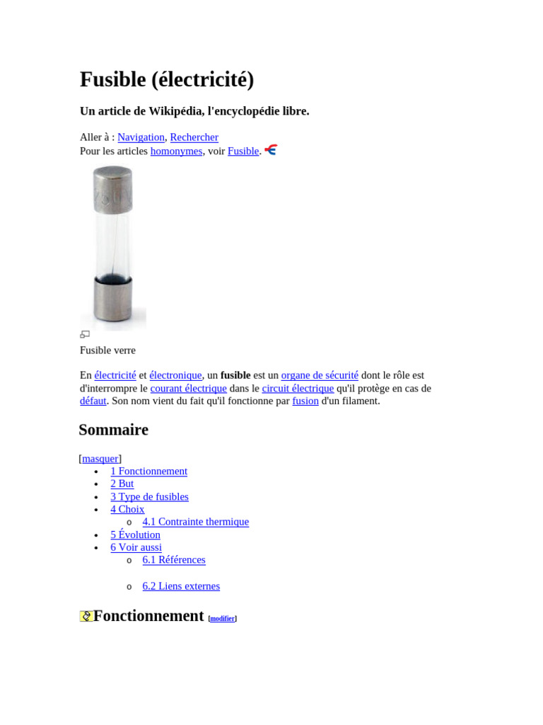 Rôle et types de fusibles électriques | PDF | Fusible (électricité ...