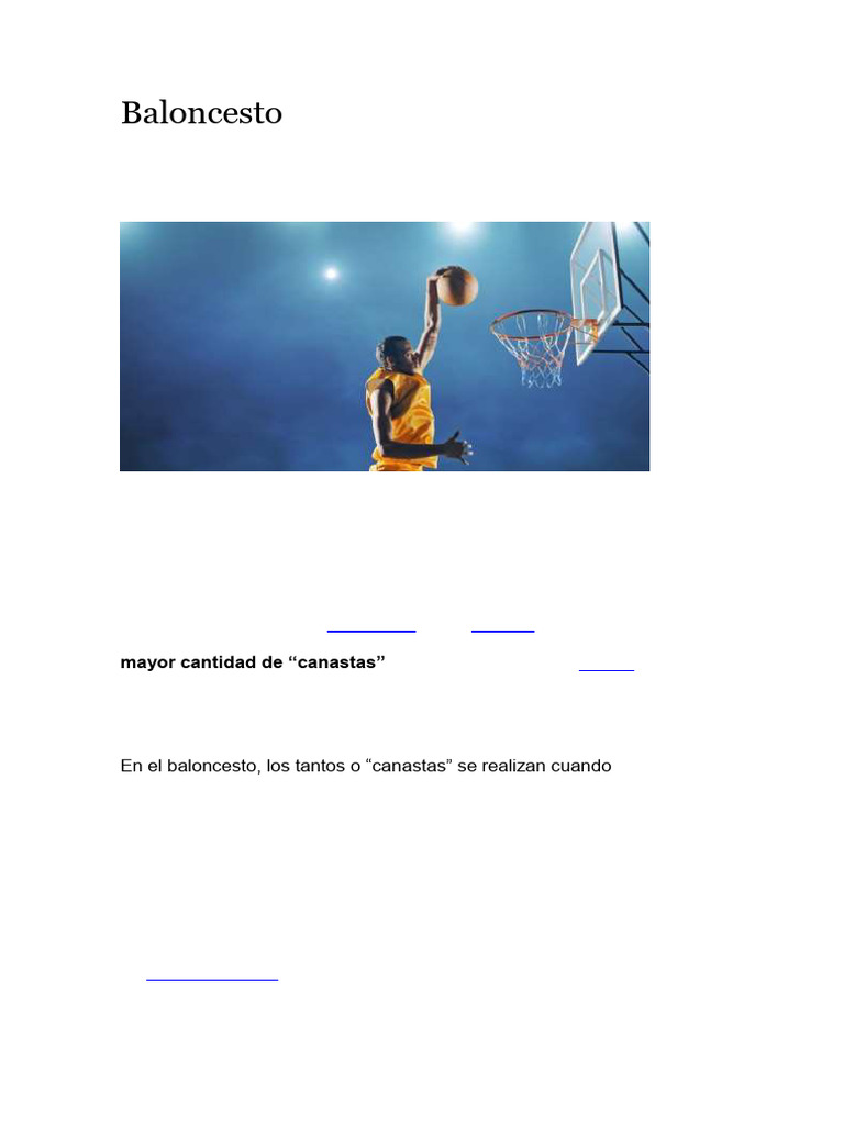 Historia y Reglas del Baloncesto | PDF | Deportes | Deportes de equipo