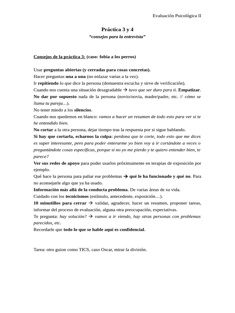 Consejos para La Entrevista | PDF | Sicología | Conceptos psicologicos