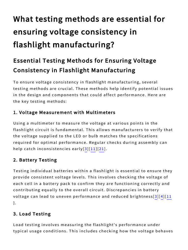 Essential Voltage Testing for Flashlights | PDF | Flashlight | Voltage