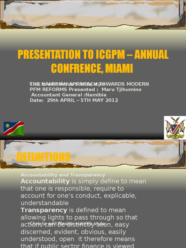 The Namibian Approach Towards Modern PFM Reforms | PDF | Namibia | Audit