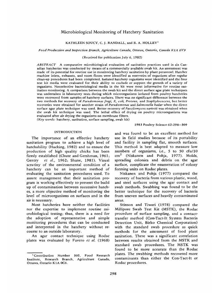 Hatchery Sanitation Microbiological Study | PDF | Agar | Microbiology