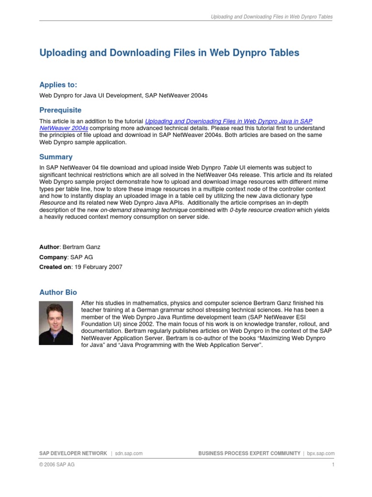 Uploading and Downloading Files in Web Dynpro Tables | PDF | Streaming Media | Java (Programming ...
