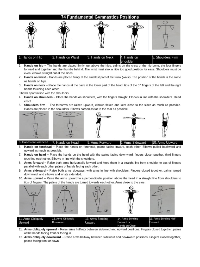 74 Fundamental Gymnastics Positions | PDF | Foot | Anatomical Terms Of ...